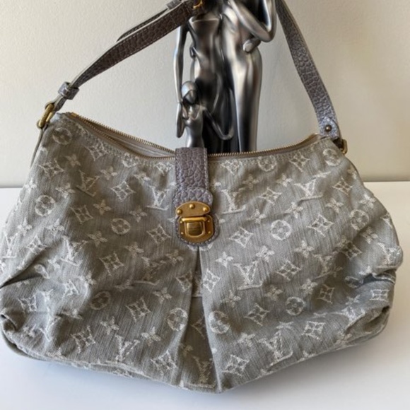Louis Vuitton | Bags | New Large Grey Denim Monogrammed Louis Vuitton ...